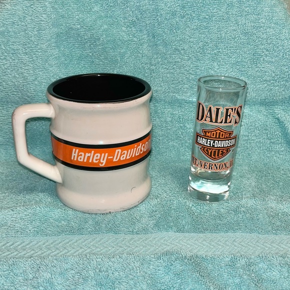Harley-Davidson | Dining | Harley Davidson Coffee Mug Shot Glass | Poshmark